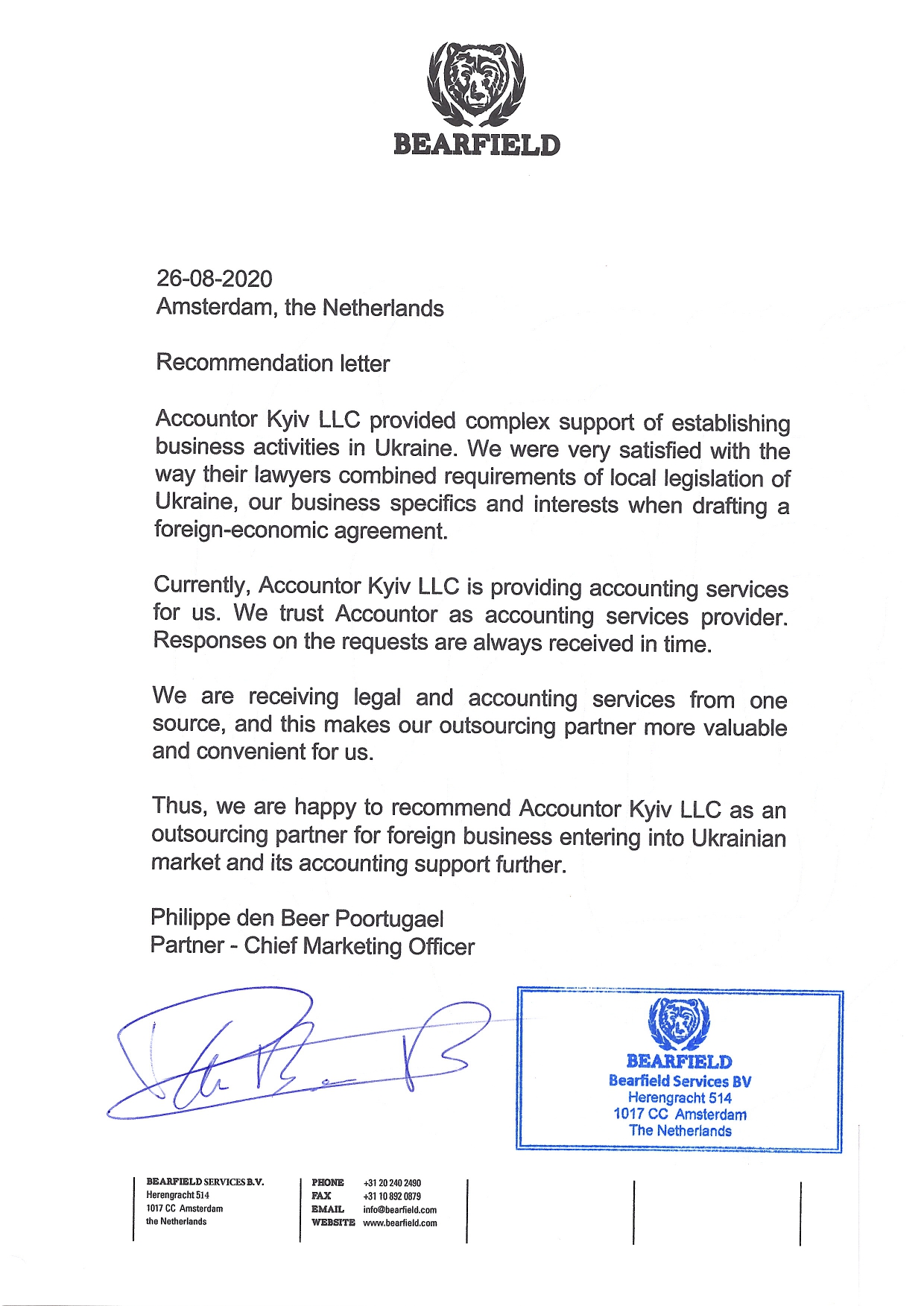 Reference letter | Accountor